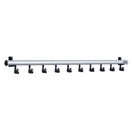 eurokraft pro Wandgarderobenleiste, HxT 80 x 80 mm, 10 Haken, Breite 1000 mm, VE 1 Stk