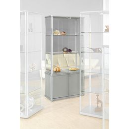 eurokraft pro Design-Vitrine, mit Unterschrank, HxBxT 1800 x 820 x 420 mm, ohne Beleuchtung