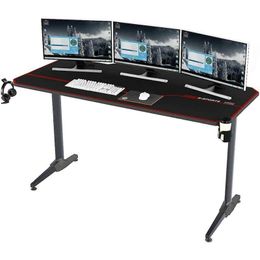 Soges - 55-Zoll-Gaming-Schreibtisch Computertisch Computer-Gamer-Schreibtisch Pro-Tisch Ergonomischer PC-Schreibtisch mit USB-Ladegerät