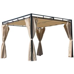 Ersatzdach für Flachdach Pergola Firenze 3x3m Pergoladach Bezug Sand