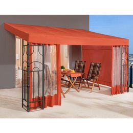 3 Seitenteile für Anbau Pergola Romana Seitenwand Terra / Rotorange RAL 2001