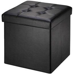 Hocker Ottoman Cube Pouffe mit Stauraum 38 x 38 x 38 cm Schwarz Exclusives Angebot
