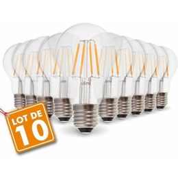 Set mit 10 LED-Lampen E27 4,9W Filament äq. 40W warmweiß 2700K