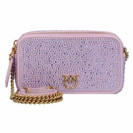 Pinko Mini Bag Umhängetasche Leder 18 cm purple