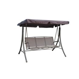 Garden Pleasure Hollywoodschaukel 3-Sitzer silber/taupe Garten Schaukel Möbel