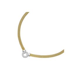 Smart Jewel Collier elegant mit Zirkonia, Silber 925, goldfarben|silberfarben