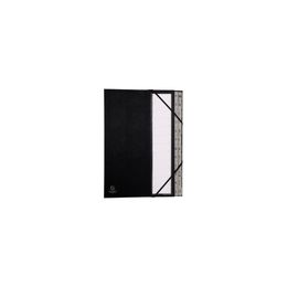 Exacompta Organisationsmappe Ordnungsmappe Ordonator® DIN A4 255g/m² Balacron Farbe: schwarz Farbe des Fächerblocks: grau 24 Fächer