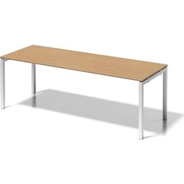 Bisley Schreibtisch, Breite: 2200 mm x Tiefe: 800 mm x Höhe: 740 mm Gestell weiß