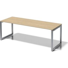 Bisley Schreibtisch, Breite: 2200 mm x Tiefe: 800 mm x Höhe: 740 mm Gestell silber