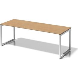 Bisley Schreibtisch, Breite: 2200 mm x Tiefe: 800 mm x Höhe: 740 mm Gestell weiß