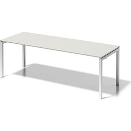 Bisley Schreibtisch, Breite: 2200 mm x Tiefe: 800 mm x Höhe: 740 mm Gestell weiß