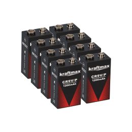 kraftmax 8x Kraftmax Lithium 9V Block Hochleistungs- Batterien für Rauchmelder Batterie