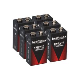XCELL 6x Kraftmax Lithium 9V Block Hochleistungs- Batterien für Rauchmelder Batterie