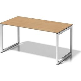 Bisley Schreibtisch, Breite: 1600 mm x Tiefe: 800 mm x Höhe: 740 mm Gestell weiß