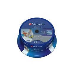 Verbatim Blu-ray-Rohling Blu-Ray BD-R SL Datalife HTL 25GB Spindel bedruckbar