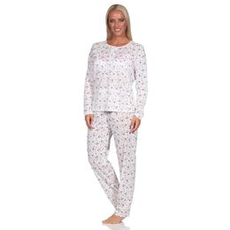 EloModa Pyjama Damen Pyjama langarm zweiteiliger Schlafanzug; Gr. M L XL 2XL (2 tlg)