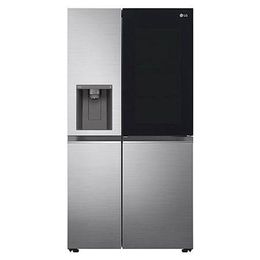 LG SibySi mit InstaView DoorinDoor Eis, Crushed Ice und Wasserspenr 635 Liter Kapazität EEK E Interner Wassertank 4L Platinum Silver GSXV81PZLE GSXV