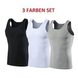 Selef Creation Unterhemd 3 FARBEN SET PREMIUM Herren Unterhemd Tank-Top Sport 100% Baumwolle (3-St)