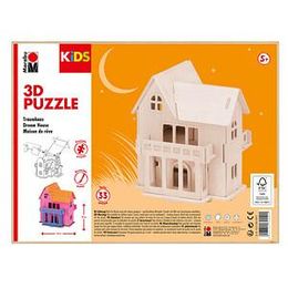 Marabu KiDS Traumhaus 3D-Puzzle, 33 (bemalbar) Teile
