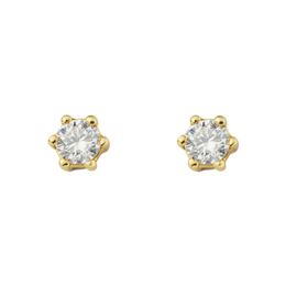 ONE ELEMENT Paar Ohrstecker 0.1 ct Diamant Brillant Ohrringe Ohrstecker aus 585 Gelbgold, Damen Gold Schmuck, goldfarben
