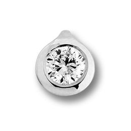 ONE ELEMENT Kettenanhänger 0.15 ct Diamant Brillant Zarge Anhänger aus 750 Weißgold, Damen Gold Schmuck Zarge, silberfarben