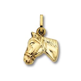 ONE ELEMENT Kettenanhänger Pferd Anhänger aus 333 Gelbgold, Damen Gold Schmuck Pferd, goldfarben