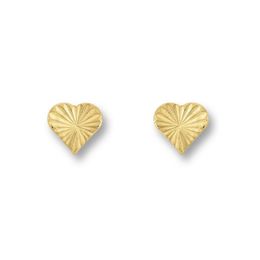 ONE ELEMENT Paar Ohrstecker Herz Ohrringe Ohrstecker aus 333 Gelbgold, Damen Gold Schmuck Herz, goldfarben