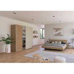 Rauch Schlafzimmer-Set Monza, mit Schwebetürenschrank Breite 218 cm, Bettanlage in 2 Breiten, braun