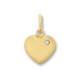 ONE ELEMENT Kettenanhänger Zirkonia Herz Herz Anhänger aus 333 Gelbgold, Damen Gold Schmuck Herz, goldfarben