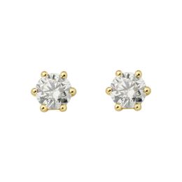 ONE ELEMENT Paar Ohrstecker 0.4 ct Diamant Brillant Ohrringe Ohrstecker aus 750 Gelbgold, Damen Gold Schmuck, goldfarben