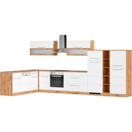 Kochstation Küche KS-Wien, Stellbreite 220 x 330 cm, wahlweise mit E-Geräten, weiß