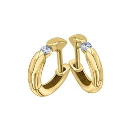 ONE ELEMENT Paar Creolen 0,20 ct Diamant Brillant Ohrringe Creolen aus 585 Gelbgold, Damen Gold Schmuck, goldfarben