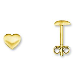 ONE ELEMENT Paar Ohrstecker Herz Ohrringe Ohrstecker aus 333 Gelbgold, Damen Gold Schmuck Herz, goldfarben