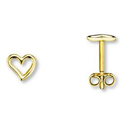 ONE ELEMENT Paar Ohrstecker Herz Ohrringe Ohrstecker aus 333 Gelbgold, Damen Gold Schmuck Herz, goldfarben