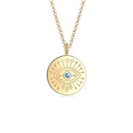 Elli Collierkettchen Evil Eye Symbol Kristalle 925 Silber, goldfarben