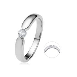 ONE ELEMENT Diamantring 0.17 ct Diamant Brillant Spannfassung Ring aus 750 Weißgold, Damen Gold Schmuck Spannfassung, silberfarben