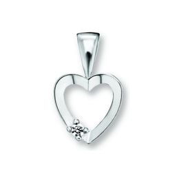 ONE ELEMENT Kettenanhänger Zirkonia Herz Herz Anhänger aus 925 Silber, Damen Silber Schmuck Herz, silberfarben