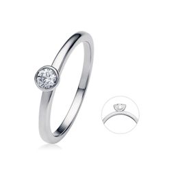 ONE ELEMENT Diamantring 0.15 ct Diamant Brillant Zarge Ring aus 950 Platin, Damen Platin Schmuck Zarge, silberfarben