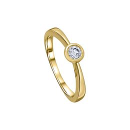 ONE ELEMENT Diamantring 0.1 ct Diamant Brillant Zarge Ring aus 585 Gelbgold, Damen Gold Schmuck Zarge, goldfarben
