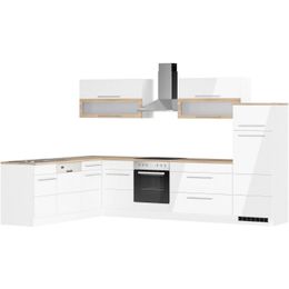 Kochstation Küche KS-Wien, Stellbreite 220 x 330 cm, wahlweise mit E-Geräten, weiß