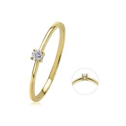 ONE ELEMENT Diamantring 0,07 ct Diamant Brillant Ring aus 585 Gelbgold, Damen Gold Schmuck, goldfarben