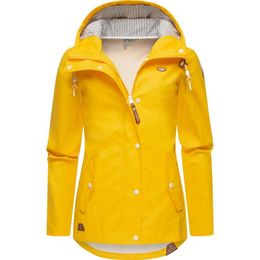 Ragwear Regenjacke YM-Marge stylische Übergangsjacke mit großer Kapuze, gelb