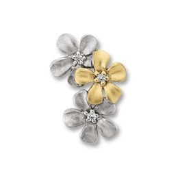 ONE ELEMENT Kettenanhänger Zirkonia Blume Anhänger aus 925 Silber, Damen Silber Schmuck Blume, silberfarben