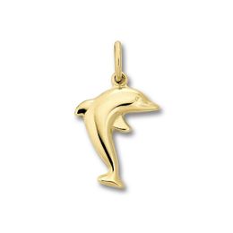 ONE ELEMENT Kettenanhänger Delfin Anhänger aus 333 Gelbgold, Damen Gold Schmuck Delfin, goldfarben