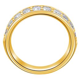 ONE ELEMENT Diamantring 0.1 ct Diamant Brillant Memoire Ring aus 585 Gelbgold, Damen Gold Schmuck Memoire, goldfarben