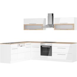 Kochstation Küche KS-Wien, Stellbreite 220 x 270 cm, wahlweise mit E-Geräten, weiß