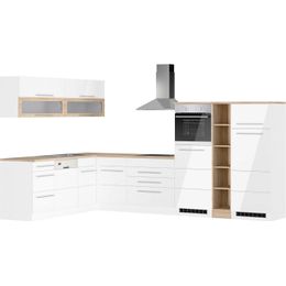 Kochstation Küche KS-Wien, Stellbreite 220 x 340 cm, wahlweise mit E-Geräten, weiß