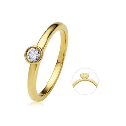ONE ELEMENT Diamantring 0.2 ct Diamant Brillant Zarge Ring aus 585 Gelbgold, Damen Gold Schmuck Zarge, goldfarben
