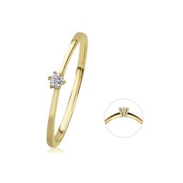 ONE ELEMENT Diamantring 0,05 ct Diamant Brillant Ring aus 585 Gelbgold, Damen Gold Schmuck, goldfarben