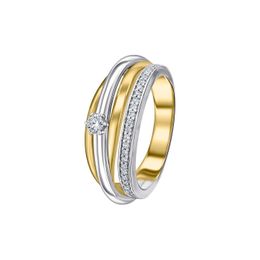 ONE ELEMENT Diamantring 0,18 ct Diamant Brillant Ring aus 585 Gelbgold, Damen Gold Schmuck, goldfarben